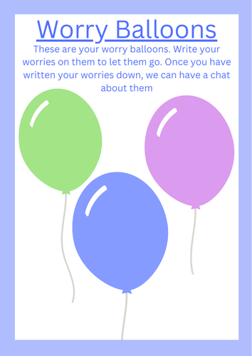 Worry Balloons- SEMH | Teaching Resources Worry Balloons- SEMH | Teaching Resources