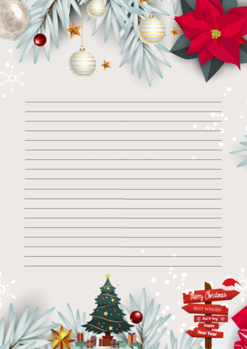 Christmas Lined Paper, Seasons Greetings, Letter to Santa | Teaching ...
