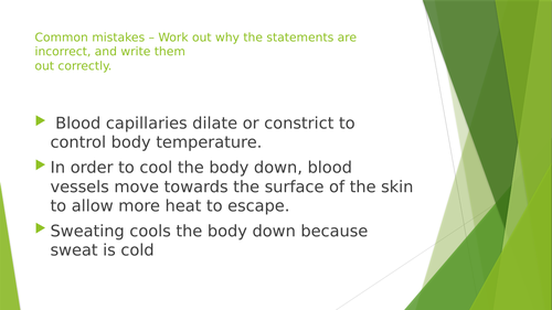 B12.1 Controlling body temperature | Teaching Resources