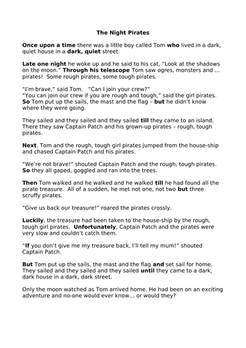 Y2 The Night Pirates Talk for Writing Model Text | Teaching Resources