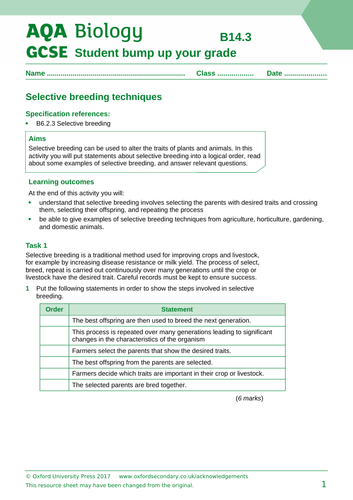 B14.3 Selective breeding | Teaching Resources