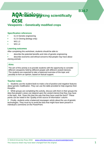 B14.7 Ethics of genetic technologies | Teaching Resources