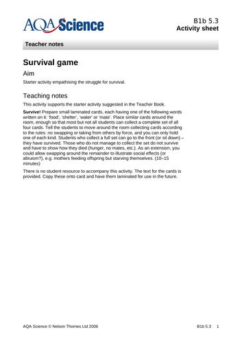 B16.4 Competition in animals | Teaching Resources