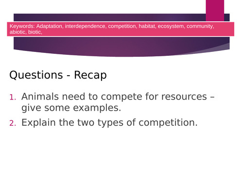 B16.5 Competition in plants | Teaching Resources
