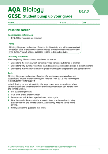 B17.3 The carbon cycle | Teaching Resources