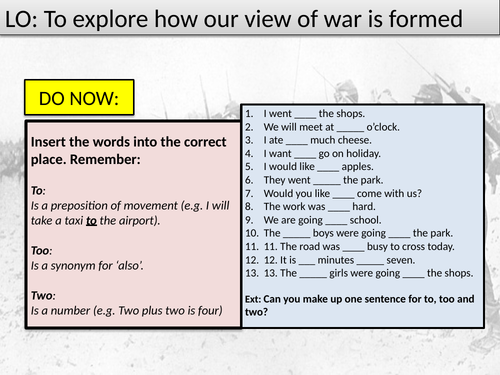 KS3 War Poetry Scheme of Work (PPTS) | Teaching Resources
