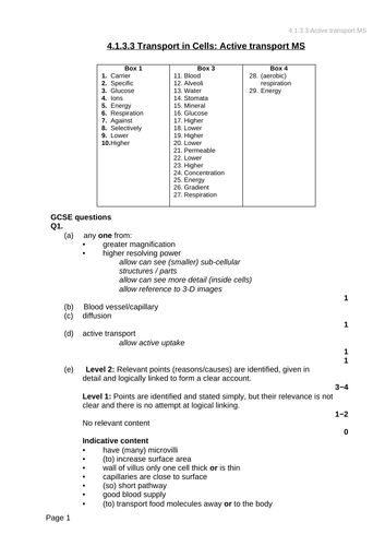 Transport in cells: Active transport | Teaching Resources