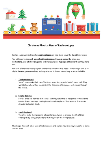 Christmas Physics- Uses of Radioisotopes Research Poster | Teaching ...