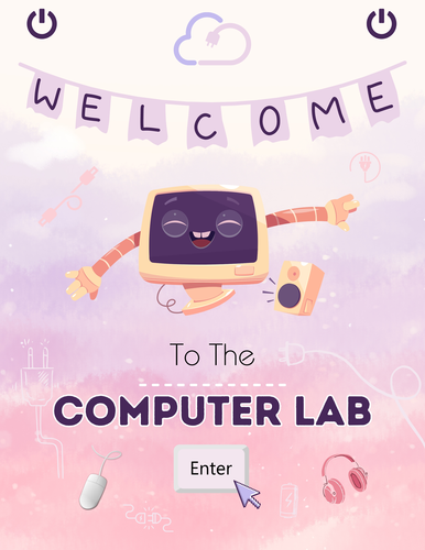 Computer Lab School Welcome Sign Decor Teacher Door Signs Computers ...