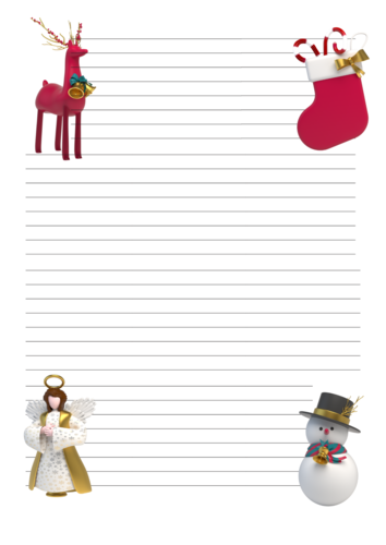 Christmas Lined Paper, Seasons Greetings, Letter to Santa | Teaching ...