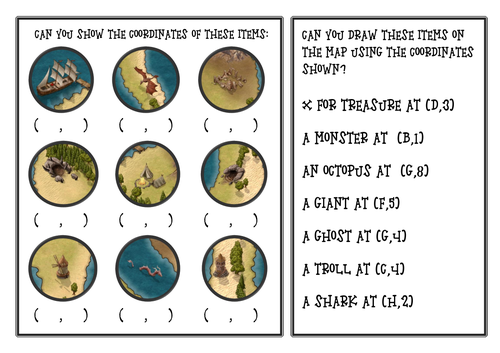Coordinates Lesson PowerPoint & Activities- Treasure Hunters | Teaching ...