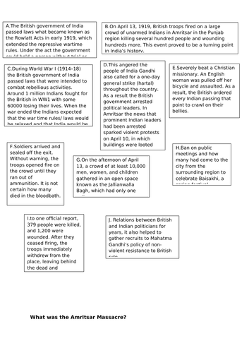Amritsar Massacre 1919 | Teaching Resources