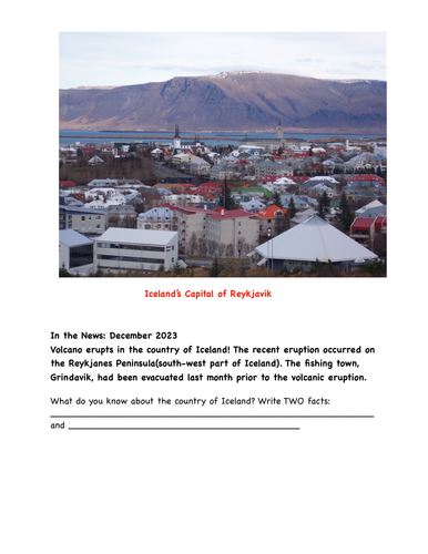 Iceland: What do you know about Iceland? FREEBIE | Teaching Resources