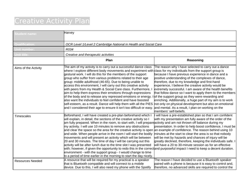 Health & Social Care Unit R034 Creative & Therapeutic Activities (full ...