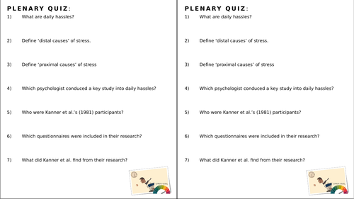 A-Level Psychology - DAILY HASSLES AS A SOURCE OF STRESS [Stress Topic ...