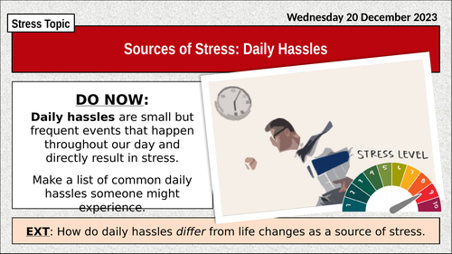 A-Level Psychology - DAILY HASSLES AS A SOURCE OF STRESS [Stress Topic ...