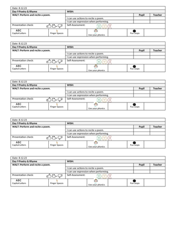 Year 1 Rhyme & Poetry Unit- Perform & Recite | Teaching Resources