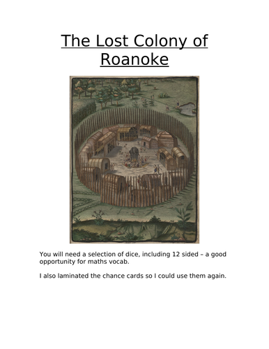 THE ROANOKE MYSTERY - an interactive game | Teaching Resources
