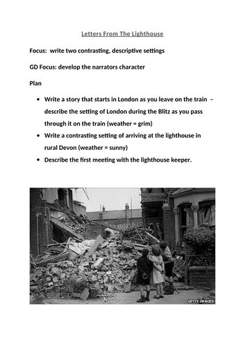 Writing idea for describing contrasting settings linked to Letters From ...