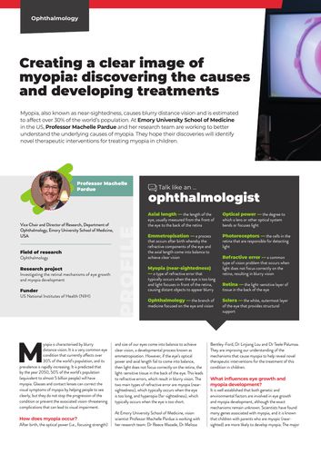 Creating a clear image of myopia: discovering the causes and developing ...