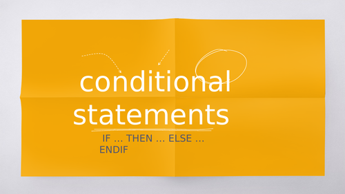 Conditional statements | Teaching Resources