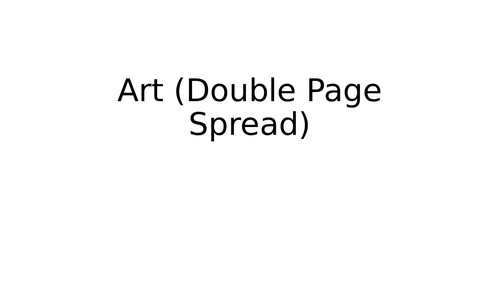 Art - Double Page Spread - Sketch Books | Teaching Resources