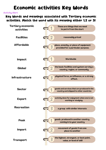 Tertiary Economic Activity | Teaching Resources