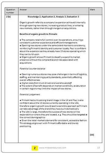 Edexcel A Level Business Paper 3 (2024) - Clothing retail and ...