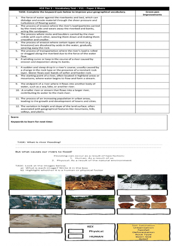 Edexcel B GCSE Geography Rivers Lessons | Teaching Resources