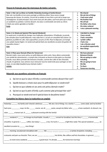 Year 9 Unit 6 - GCSE FRENCH: La nourriture - Part 2 (4 tenses ...
