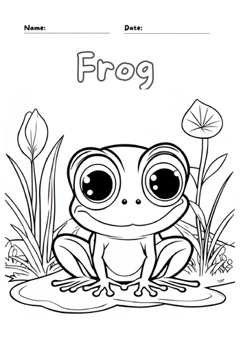 Printable Cute Frog coloring sheet,Kids | Teaching Resources