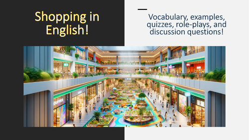 English for Shopping Thematic Vocabulary Pack | Teaching Resources