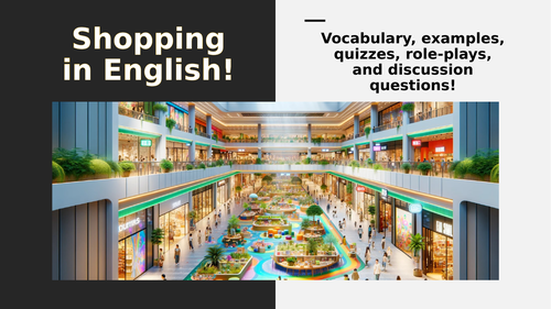 English for Shopping Thematic Vocabulary Pack | Teaching Resources