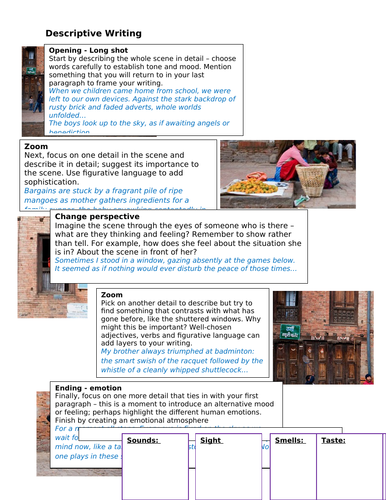 DESCRIPTIVE WRITING | Teaching Resources