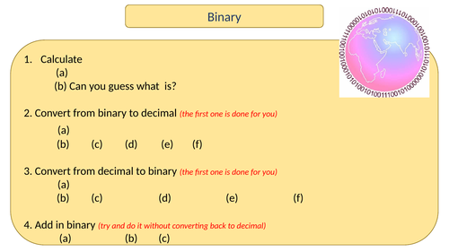 Binary practice questions | Teaching Resources Binary practice questions | Teaching Resources