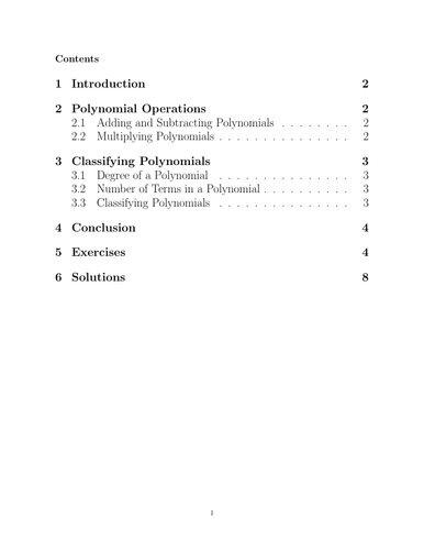Exploring Polynomial Operations and Classification | Teaching Resources Exploring Polynomial Operations and Classification | Teaching Resources
