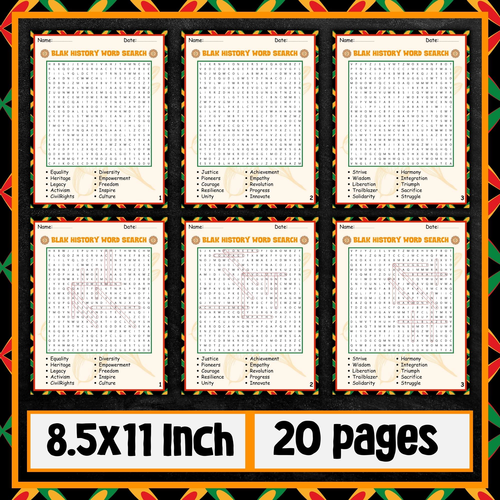 Black History Month Activities Bundle | math-word search-coloring ...
