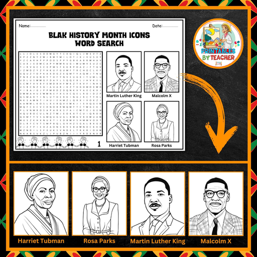 Black History Month Activities Bundle | math-word search-coloring ...