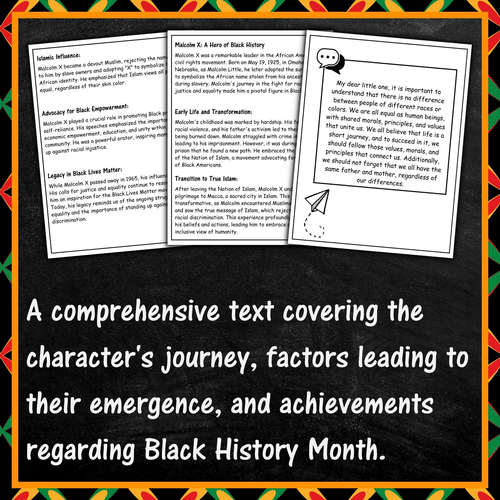 Black History Month Activities | Malcolm X Reading Comprehension ...
