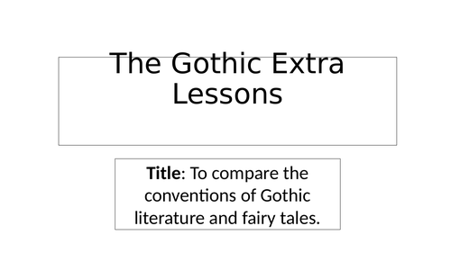 KS3 The Gothic Full SOW and Booklet. | Teaching Resources