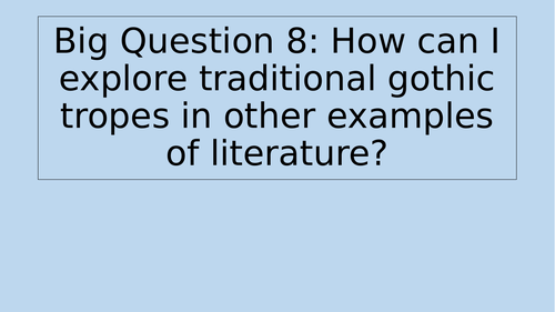 KS3 The Gothic Full SOW and Booklet. | Teaching Resources