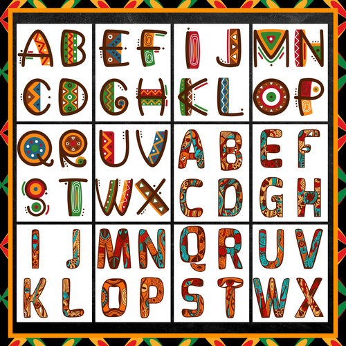 black history month bulletin board | alphabet-styles classroom décor ...
