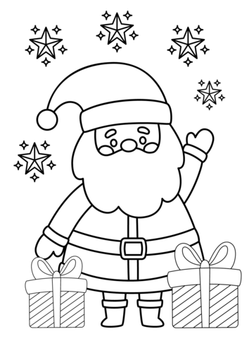 Christmas Colouring page of Santa. Printable, Merry Christmas Activity ...