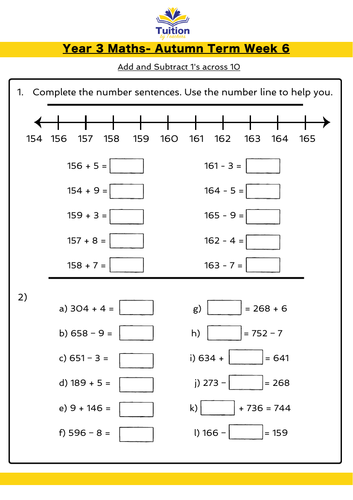 Year 3 - Add and Subtract 1's across 10 and 10's across 100 | Teaching ...
