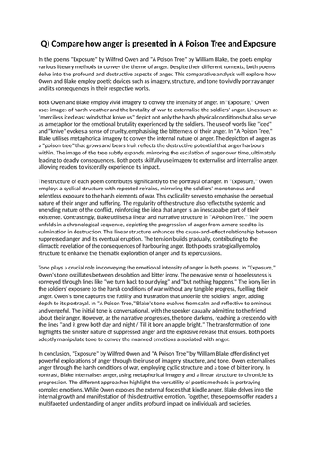 Edexcel Conflict Poetry Revision | Teaching Resources