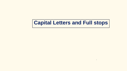 Capital Letters and Full Stops | Teaching Resources