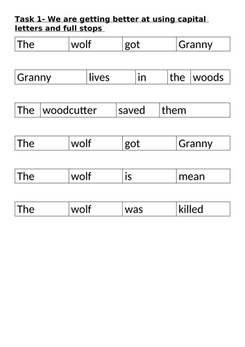 Capital Letters and Full Stops | Teaching Resources