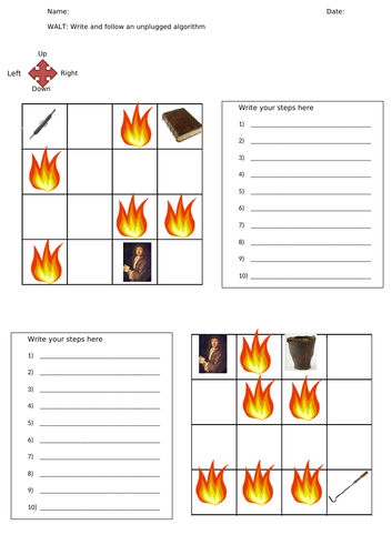 Great Fire of London Unplugged Algorithms | Teaching Resources Great Fire of London Unplugged Algorithms | Teaching Resources