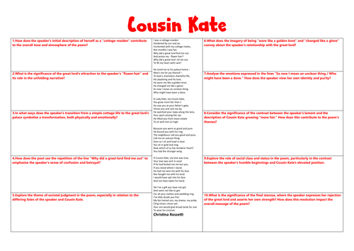 Cousin Kate | Teaching Resources