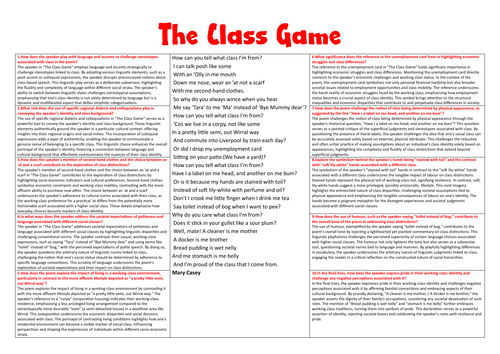 The Class Game Mary Casey | Teaching Resources